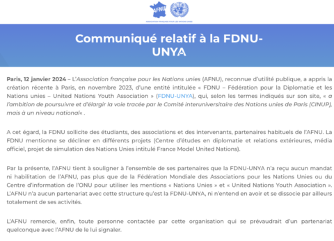 AFNU | Association française pour les Nations Unies